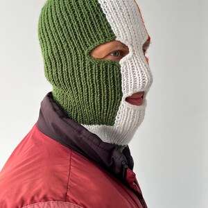 Knitted Balaclava Mask Anatomically Shaped Irish Tri Color Kneecap ...