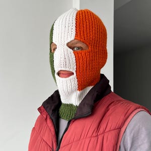 Knitted Balaclava Mask Anatomically Shaped Irish Tri Color Kneecap ...