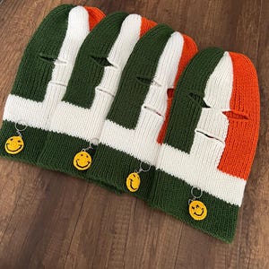 Knitted Balaclava Mask Anatomically Shaped Irish Tri Color Kneecap ...