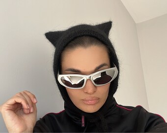 Cute Kitty Bonnet for Women Handmade Cat Ear Beanie Knitted - Etsy