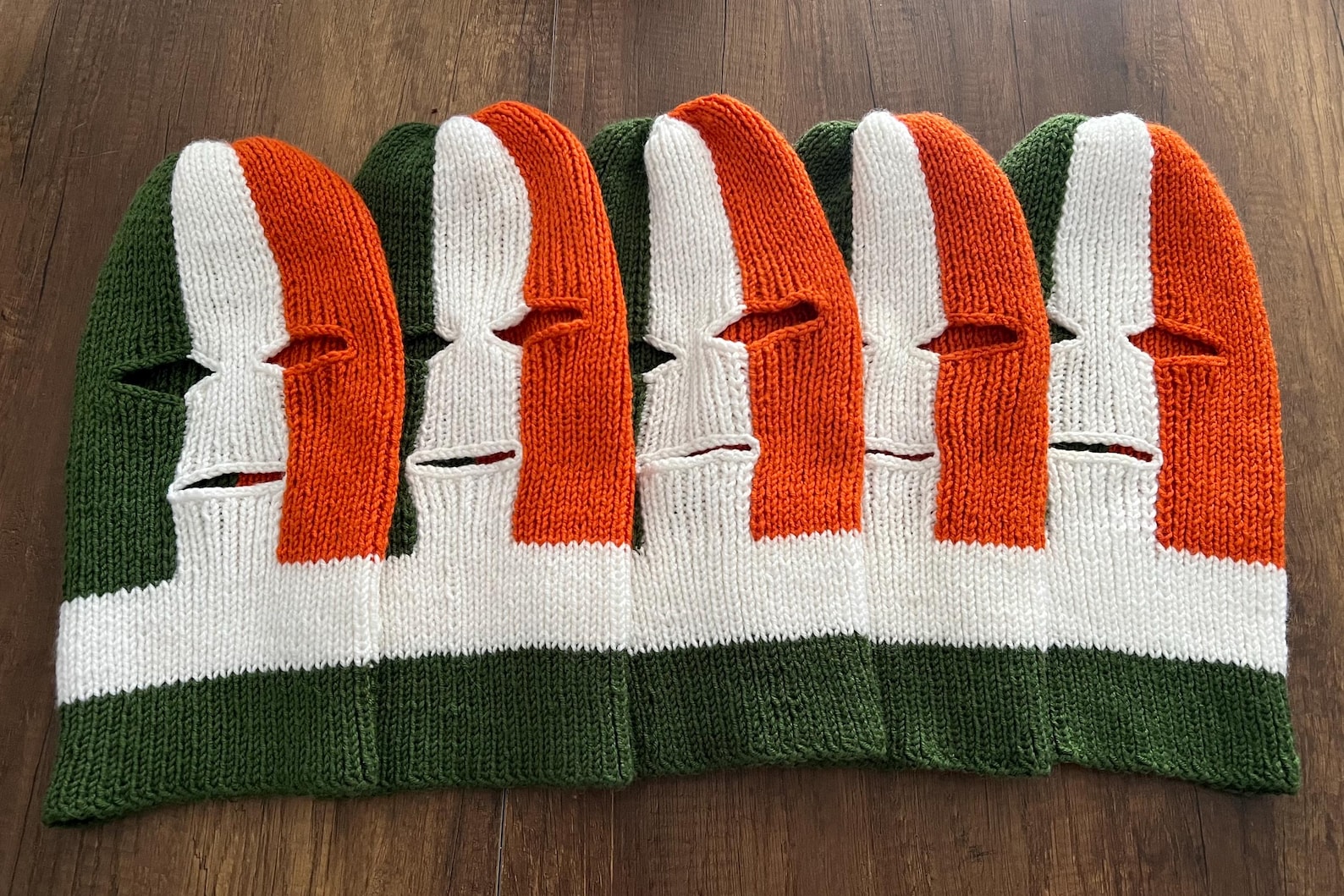 Knitted Balaclava Mask Anatomically Shaped Irish Tri Color Kneecap ...