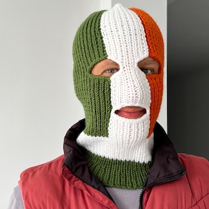 Knitted Balaclava Mask Anatomically Shaped Irish Tri Color Kneecap ...