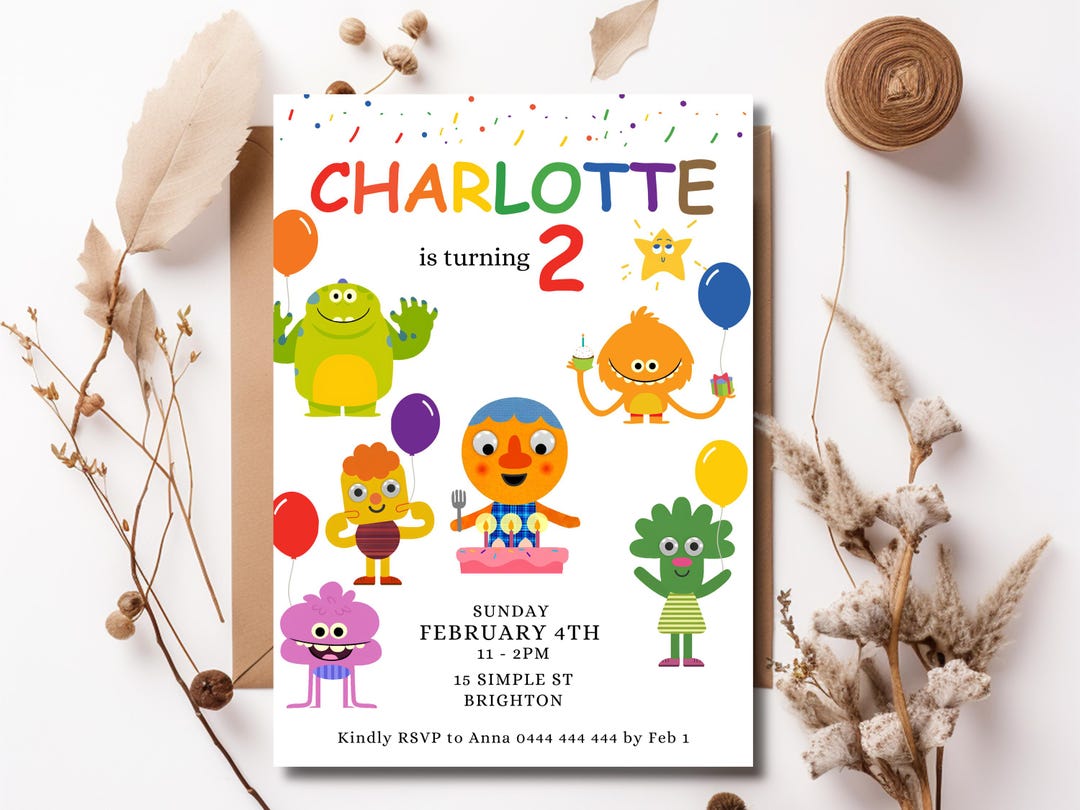 Super Simple Songs Birthday Invitation Editable Template Digital Boy ...