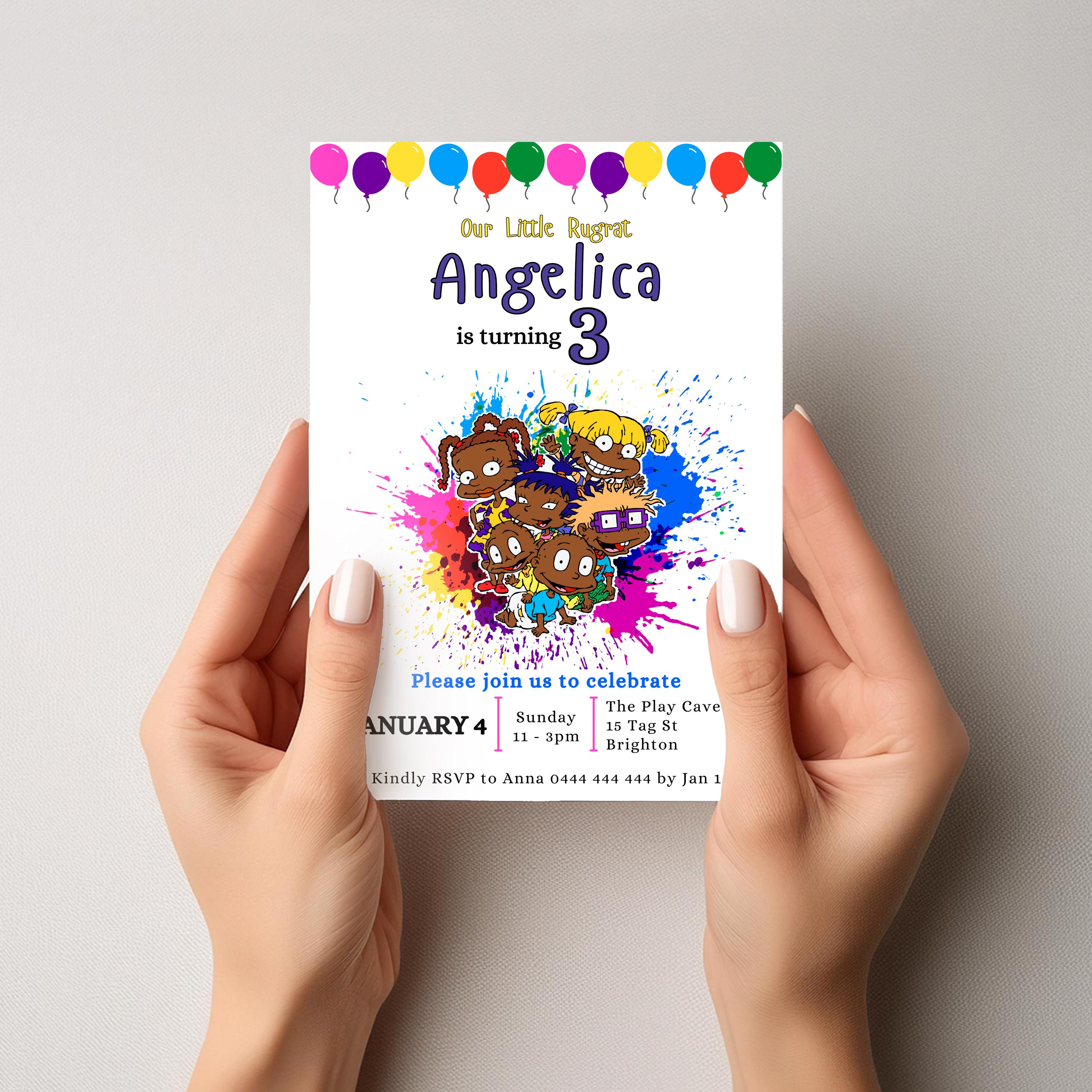 Rugrats Birthday Invitation Editable Template Digital Party Invitation ...