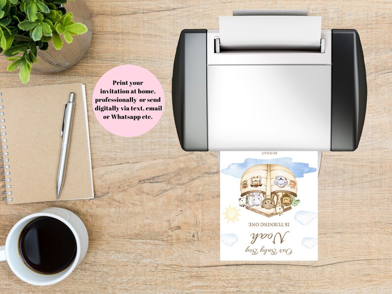 Noah's Ark Birthday Editable Template Digital Gender Neutral Template ...