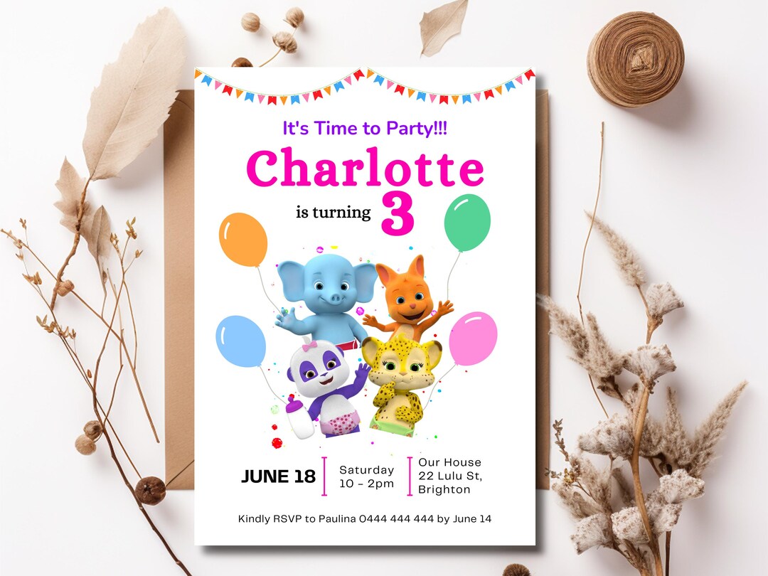 Word Party Birthday Invitation Editable Template Digital Birthday Party ...