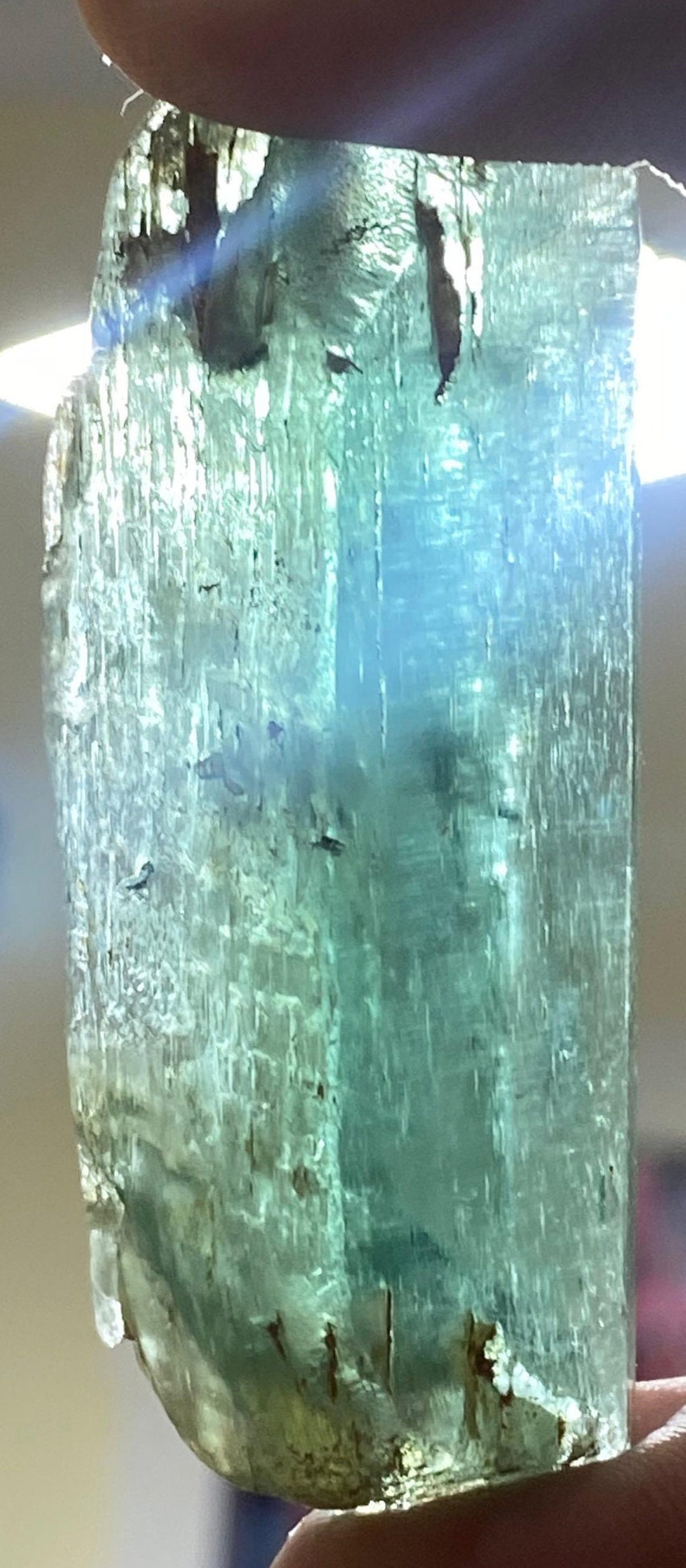 Hiddenite Kunzite Crystal From Afghanistan Mine , Green Kunzite ...