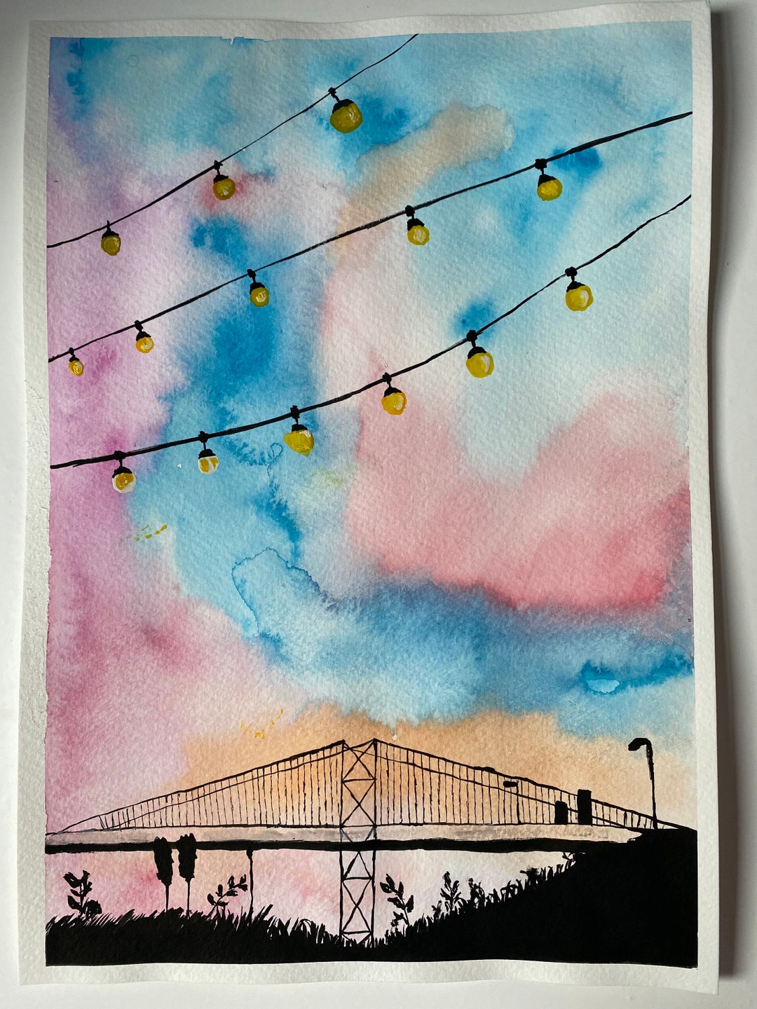 ORIGINAL A4 Watercolour Painting, Nature Watercolour Art, Nature Wall ...