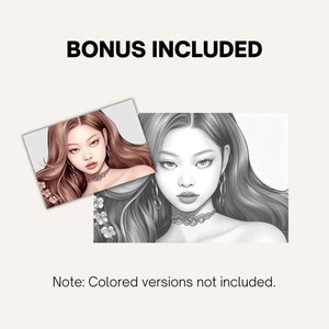 Blackpink Jennie Coloring Page With FREE BONUS PAGE | Printable Adult ...