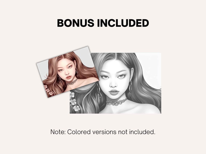 Blackpink Jennie Coloring Page With FREE BONUS PAGE | Printable Adult ...