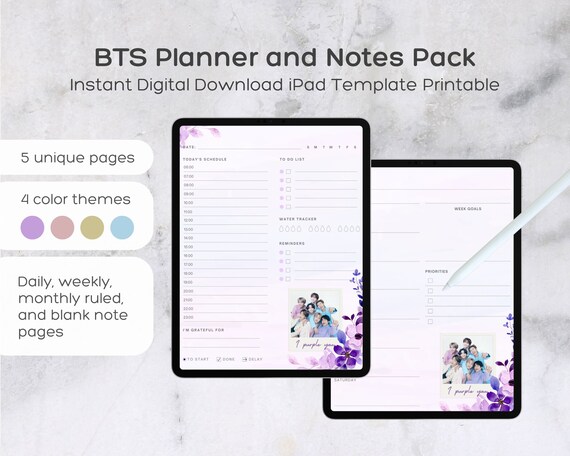 BTS Printable Planner Instant Digital Download for Ipad to - Etsy