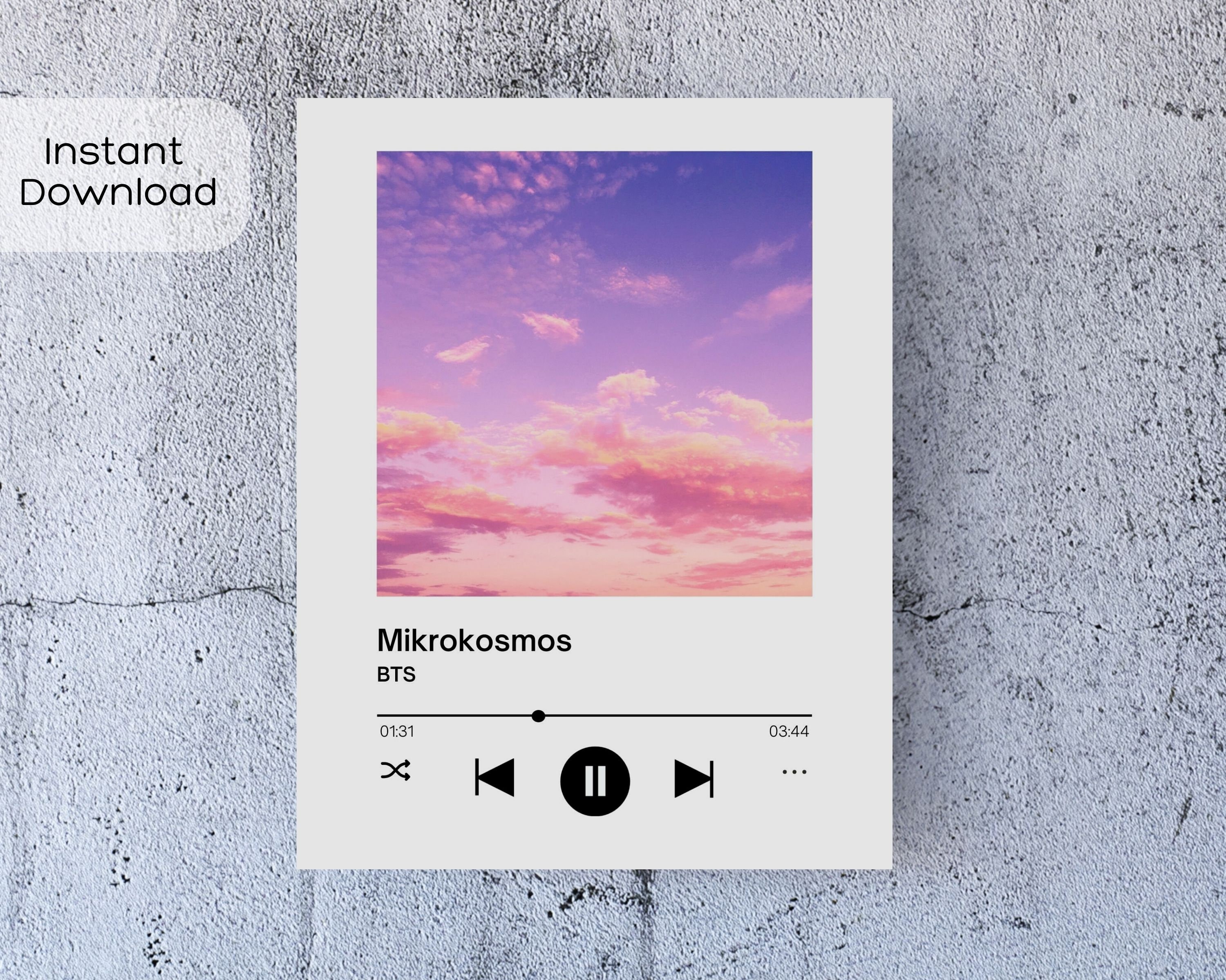BTS Mikrokosmos Music Player | Instant Download Printable Wall Art ...