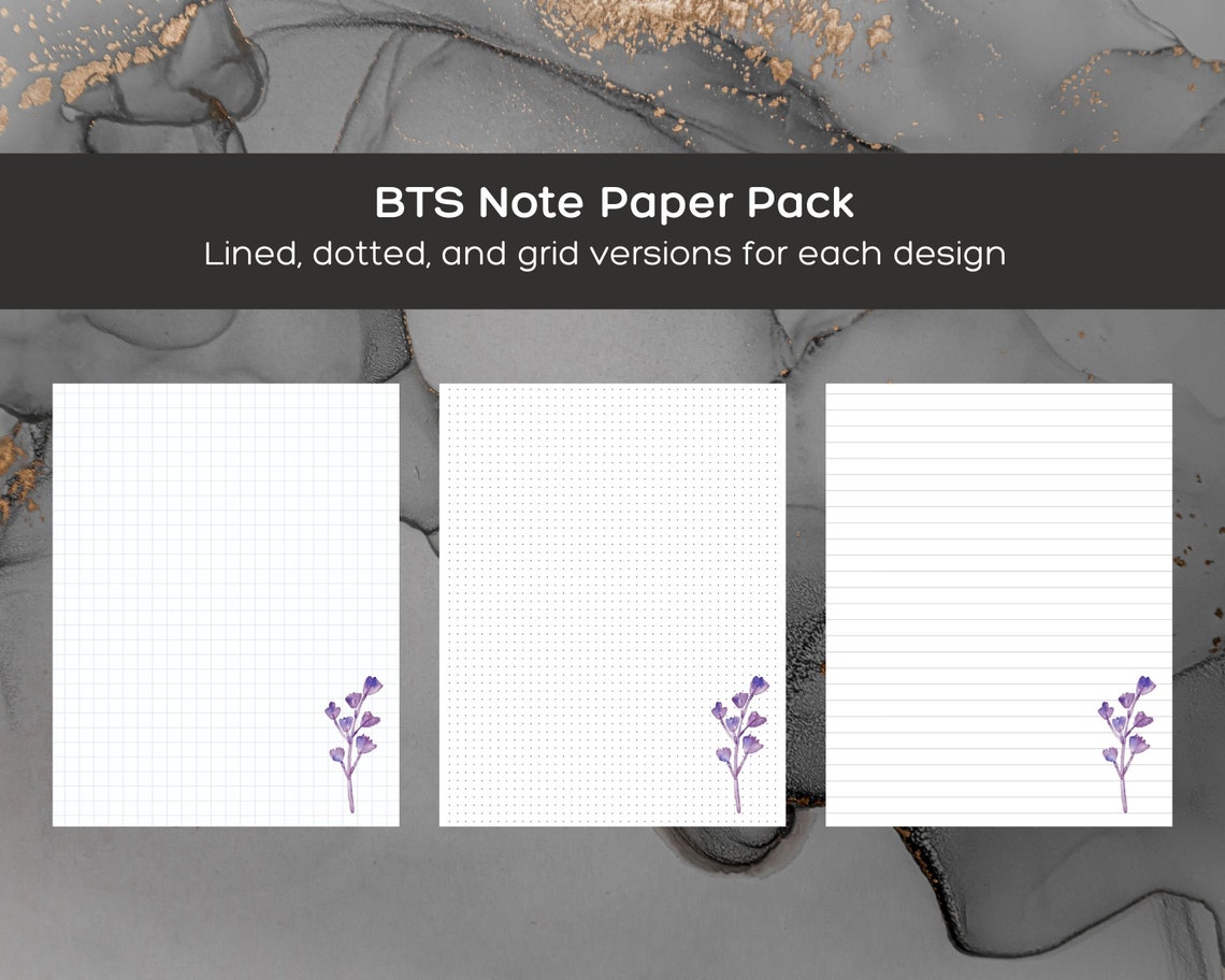 BTS Digital Note Paper Pack 30 Pages Instant Download Use - Etsy