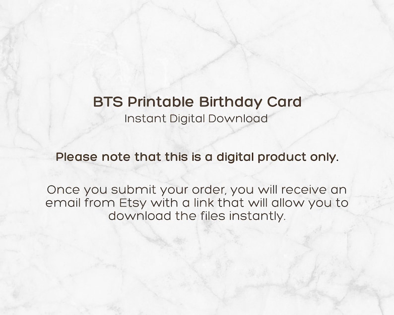BTS Lavender Photo Card Printable Birthday Card | Blank Kpop Greeting ...