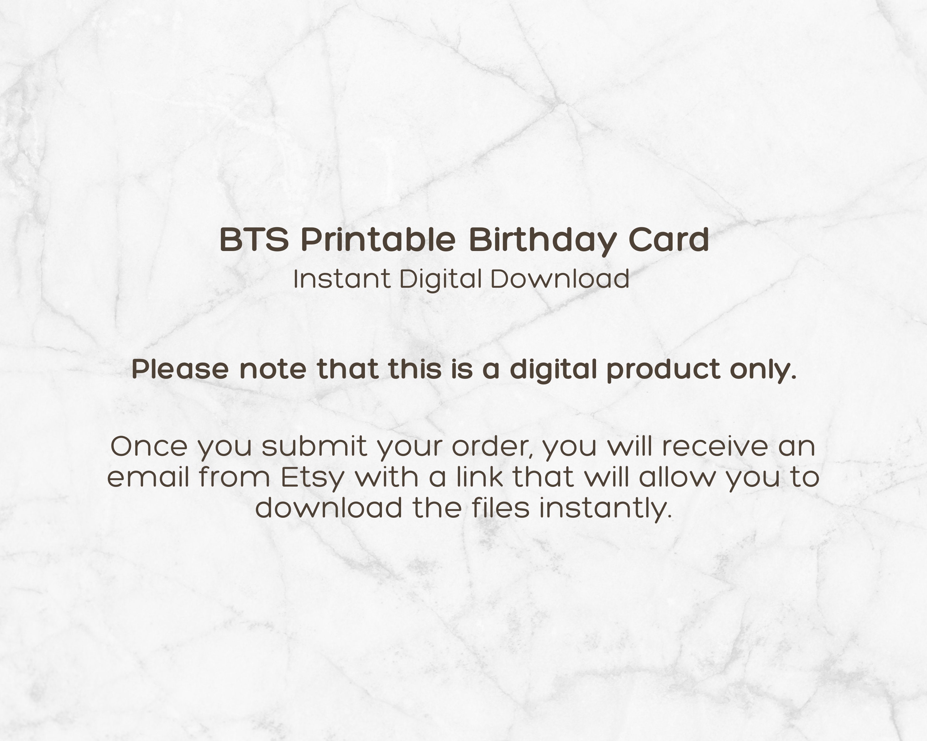 BTS Lavender Photo Card Printable Birthday Card | Blank Kpop Greeting ...