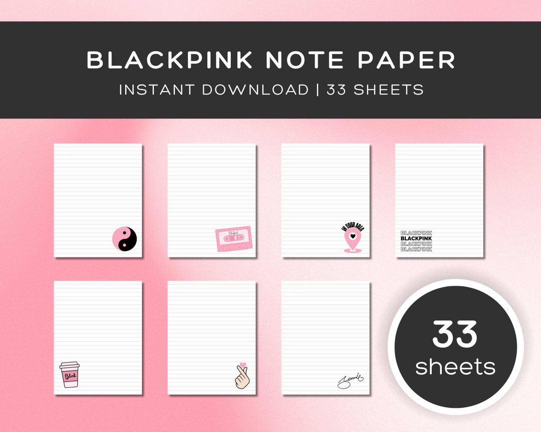Blackpink Digital Note Paper Pack | 30 Pages | Instant Download, Use as ...
