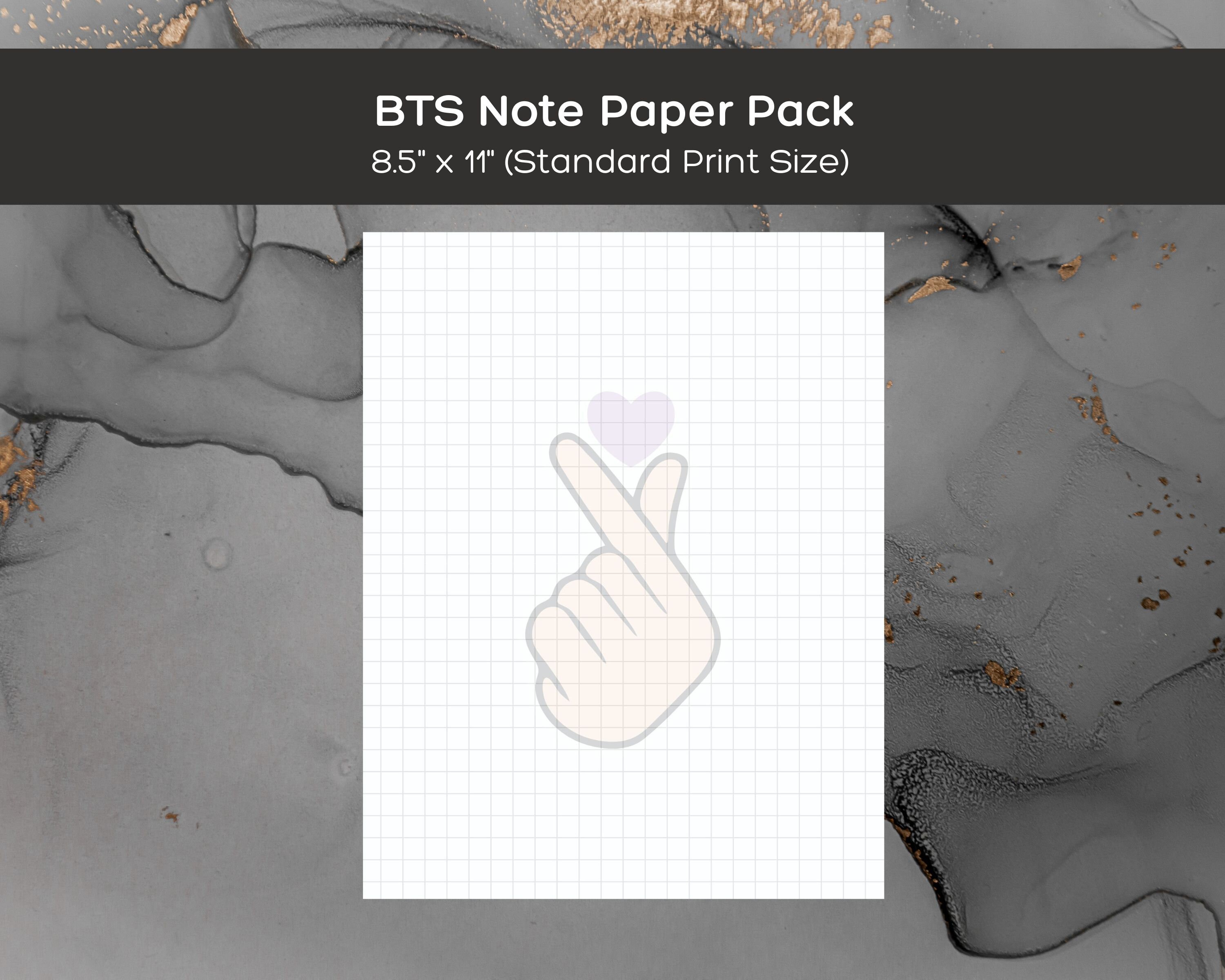 BTS Digital Note Paper Pack 30 Pages Instant Download, Use as Printable ...