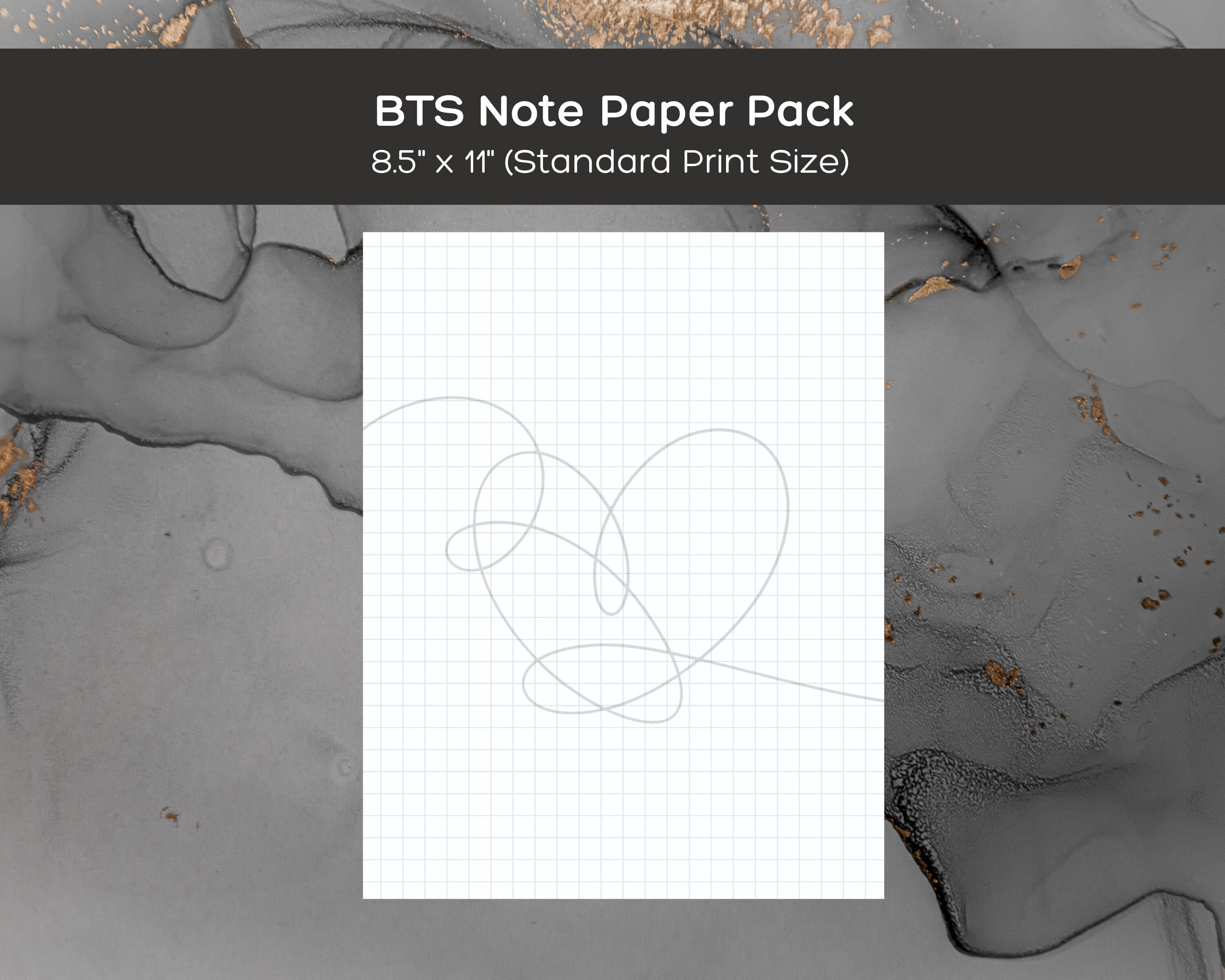 BTS Digital Note Paper Pack 30 Pages Instant Download, Use as Printable ...