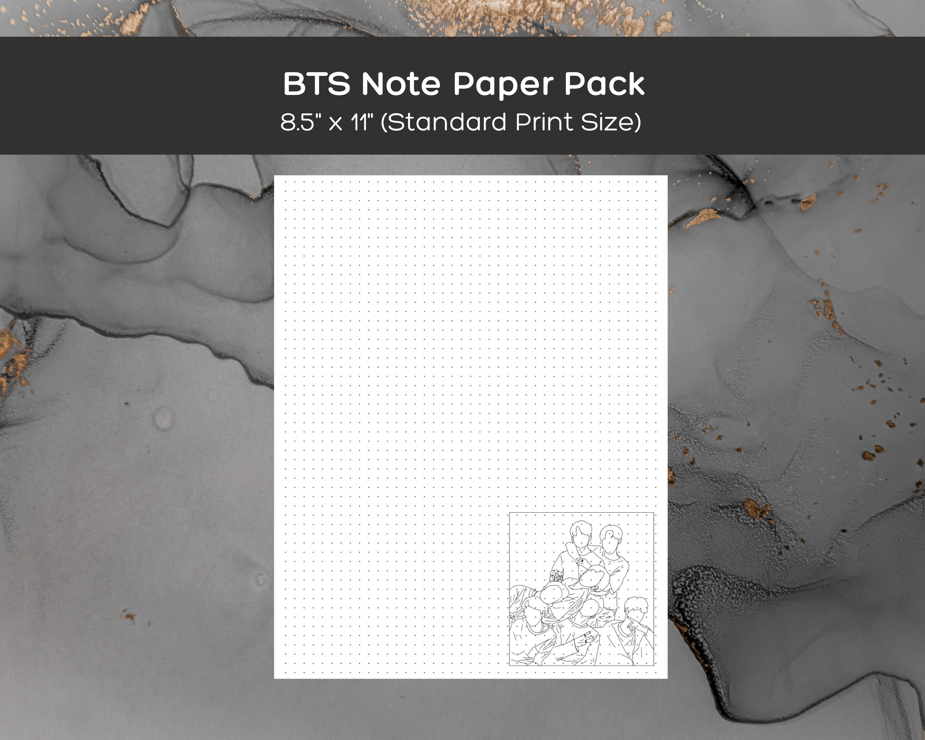 BTS Digital Note Paper Pack 30 Pages Instant Download, Use as Printable ...