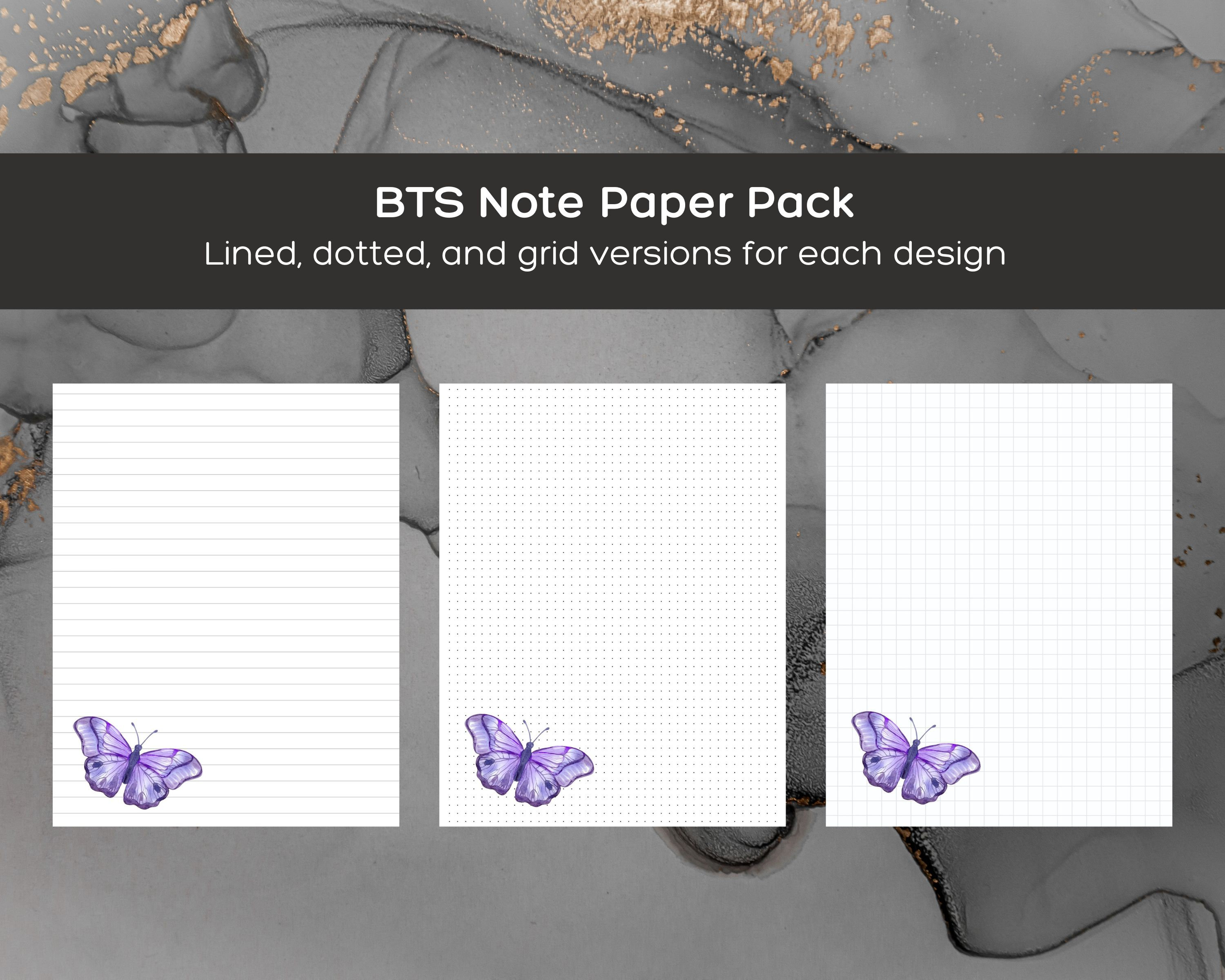 BTS Digital Note Paper Pack 30 Pages Instant Download, Use as Printable ...