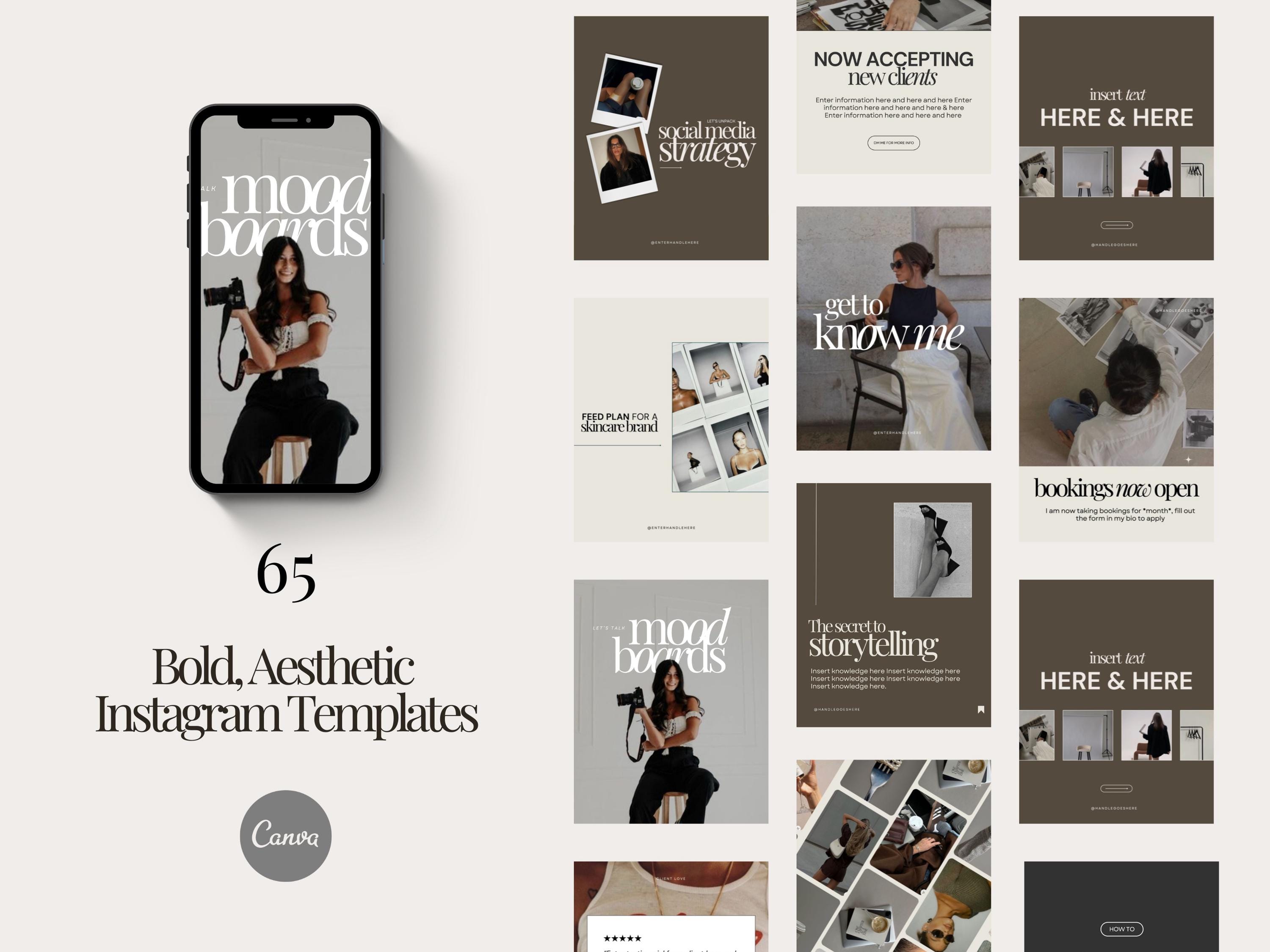 Aesthetic Modern Instagram Posts | Instagram Templates | Templates for ...