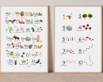 Woodland Number Poster - Etsy