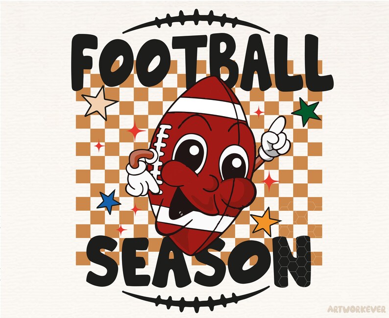 Football Season PNG Checkered Football Mascot Funny Shirt - Etsy