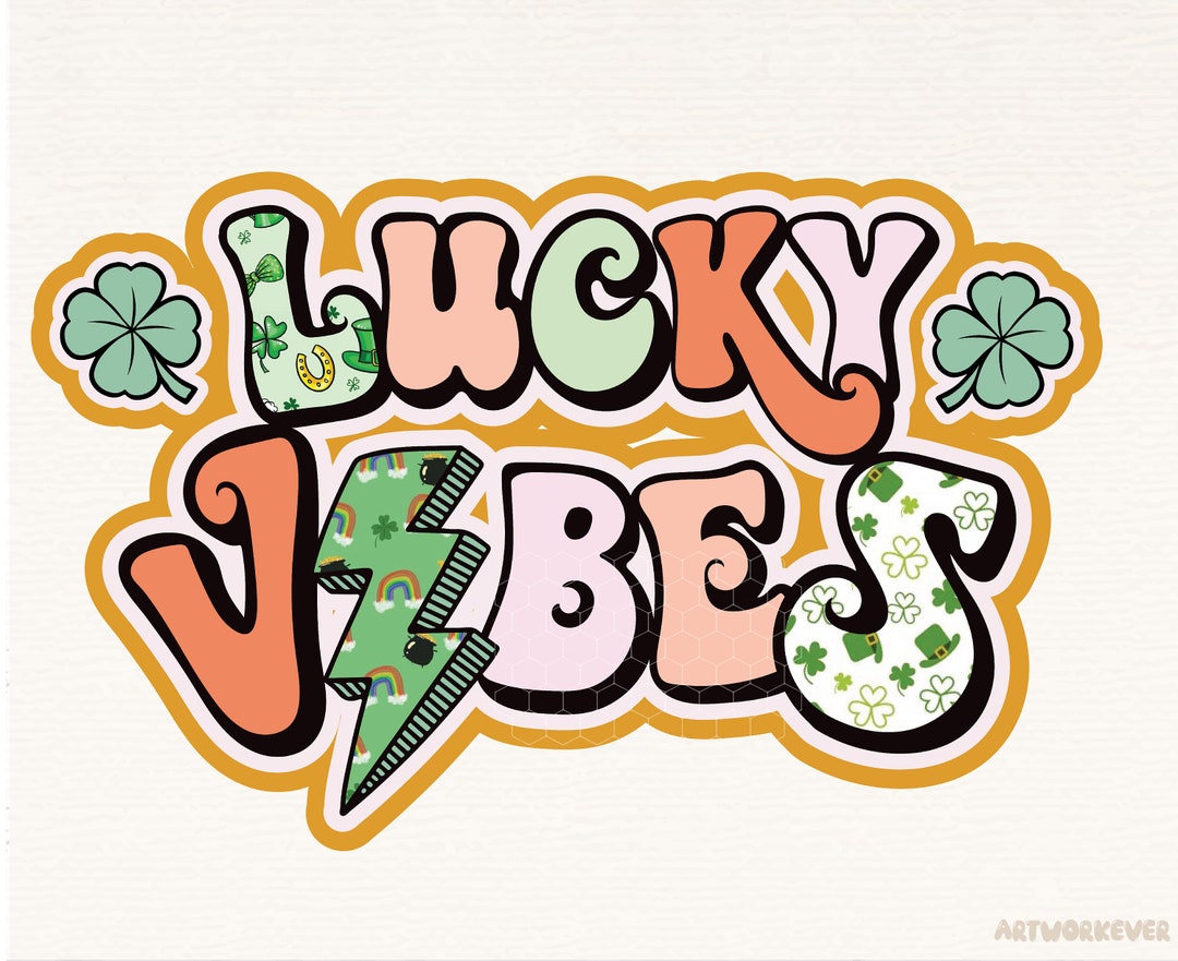 Lucky Vibes St. Patrick's Day Png, Digital Download, Retro St. Patrick ...