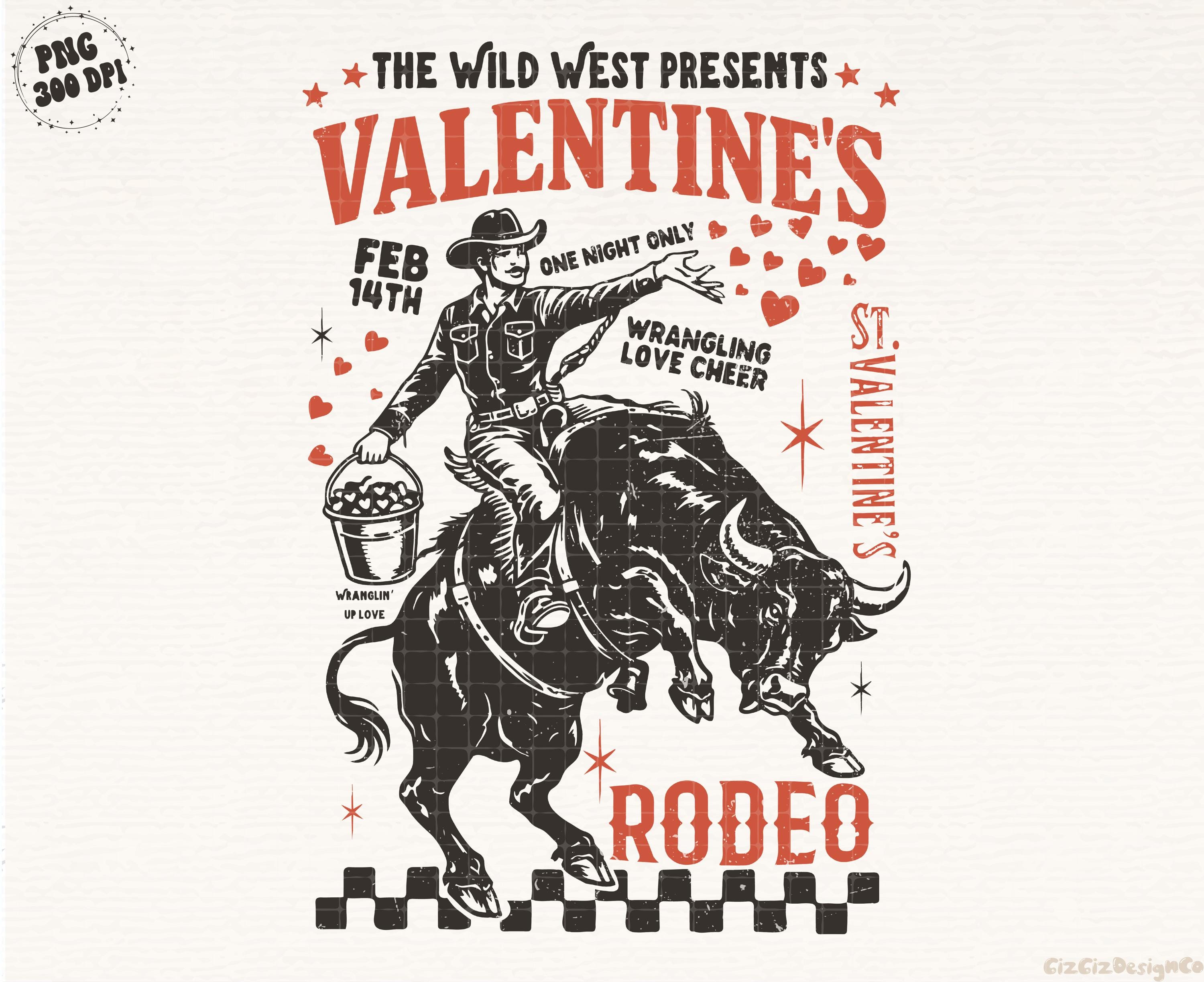 St Valentine’s Rodeo Cowboy Valentine PNG Western Vintage Country ...
