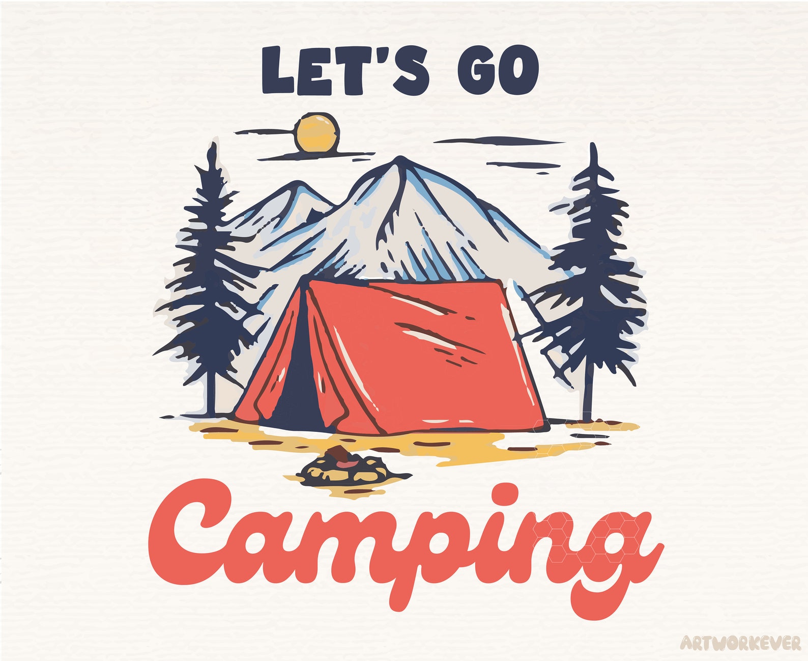Let's Go Camping Png, Camping Shirt Design, Nature Png, Camp Life Png, Camping Png, Campfire Png ...