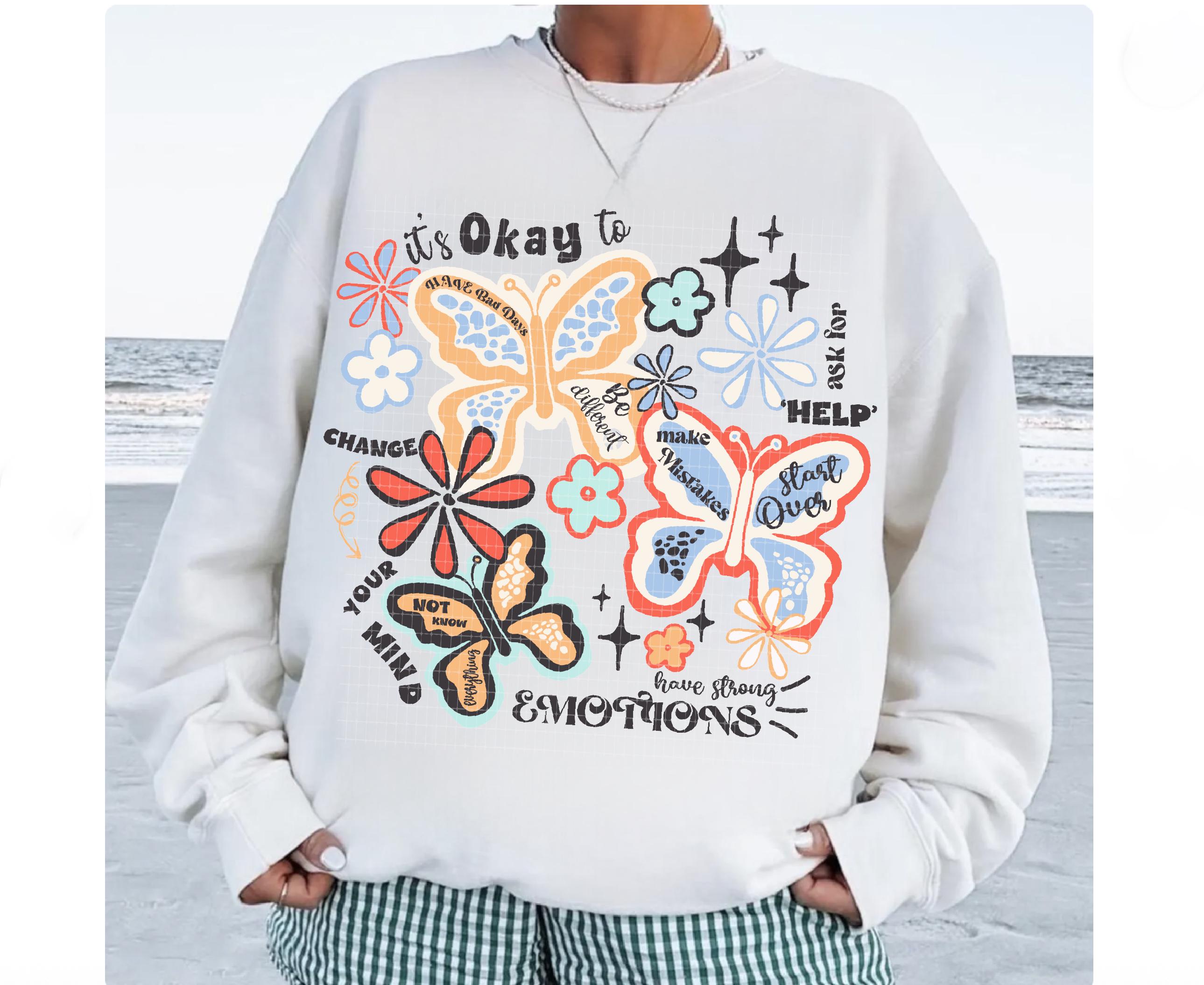 It's Okay to Boho Floral Png, Flowers Png, Mental Health Png ...
