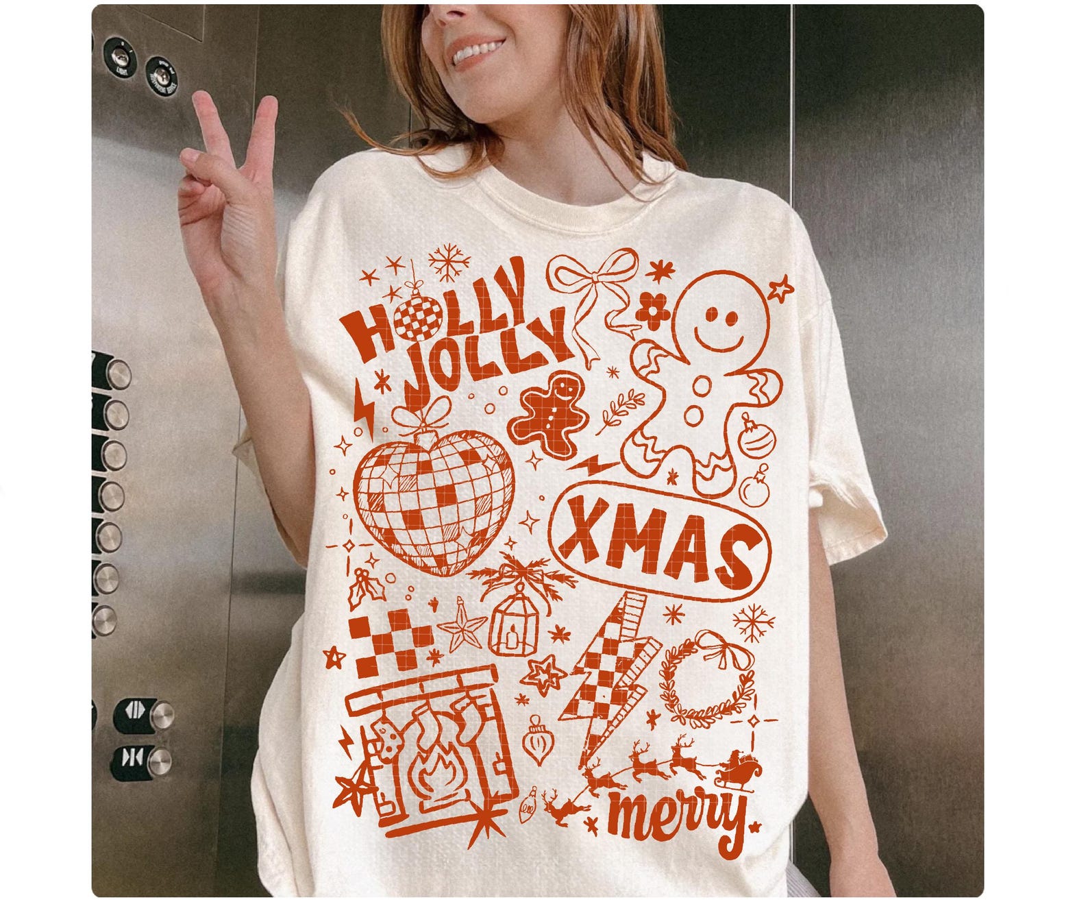 Retro Christmas Collage PNG, Holly Jolly Png, Christmas Sublimation ...