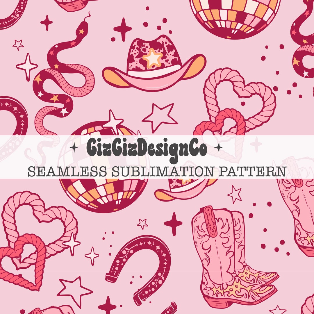 Howdy Valentine Seamless Pattern, Western Vday Sublimation Digital ...