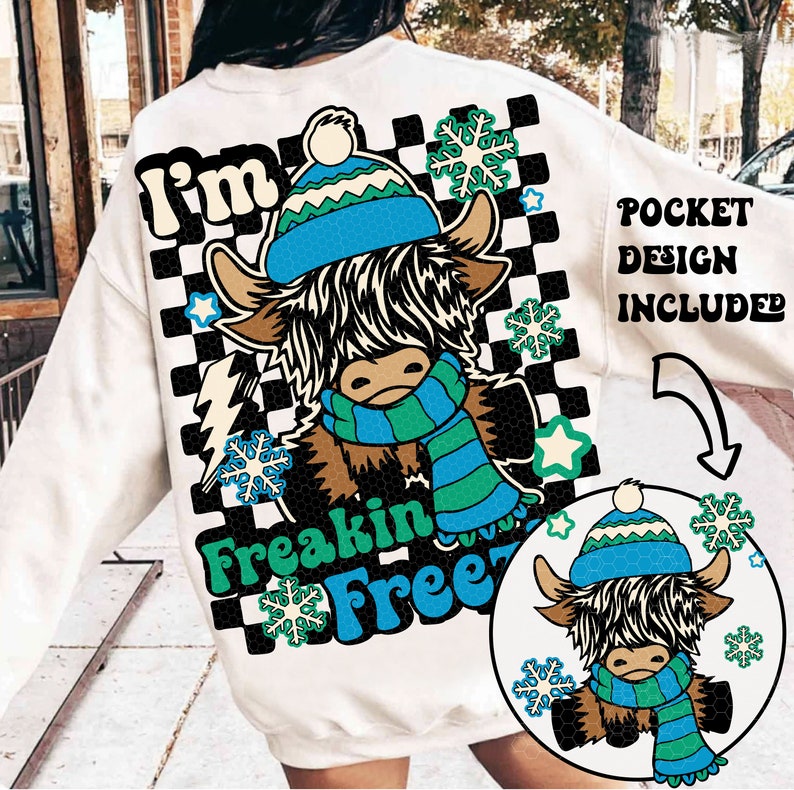 I'm Freakin Freezin Png, Cute Cow Png, Trendy Winter Png, Sublimation ...