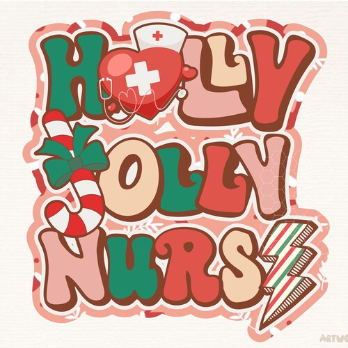 Nurse Png Christmas Nurse Png Holly Jolly Nurse Sublimation - Etsy