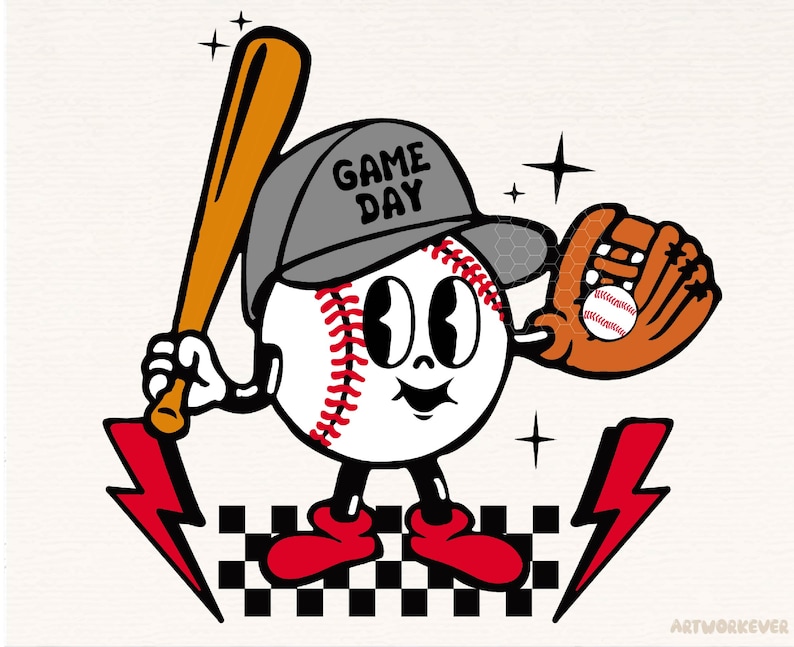 Baseball Png Game Day Smiley Baseball Sublimation Design - Etsy