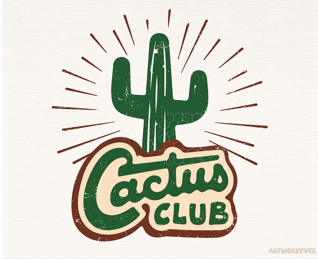 Cactus Club Png, Western Sublimation, Retro Png, Digital Download ...