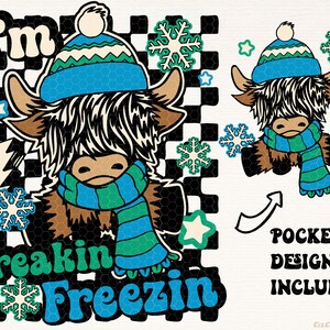 I'm Freakin Freezin Png, Cute Cow Png, Trendy Winter Png, Sublimation ...