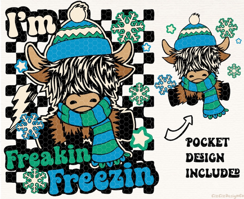 I'm Freakin Freezin Png, Cute Cow Png, Trendy Winter Png, Sublimation ...