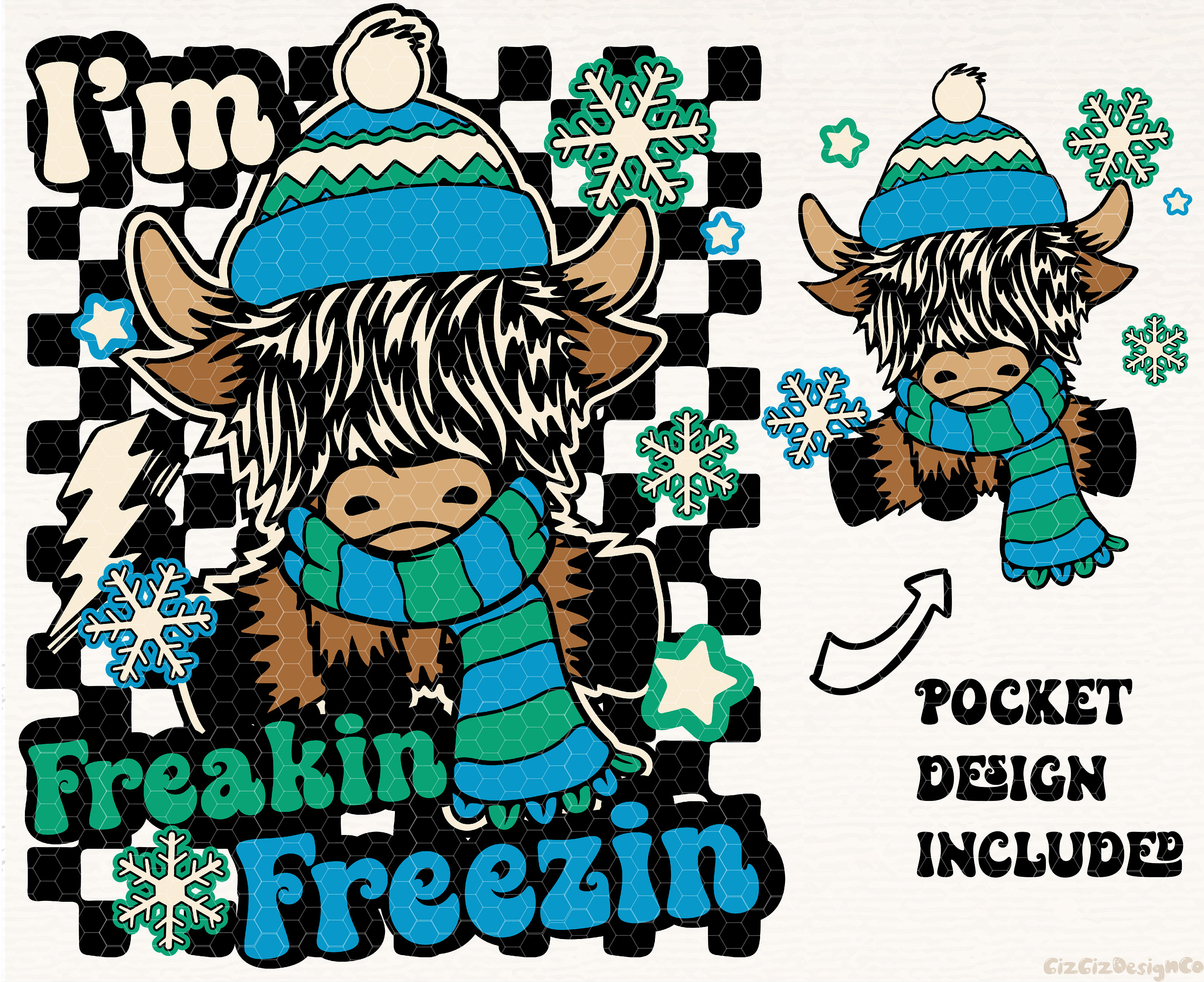 I'm Freakin Freezin Png, Cute Cow Png, Trendy Winter Png, Sublimation ...