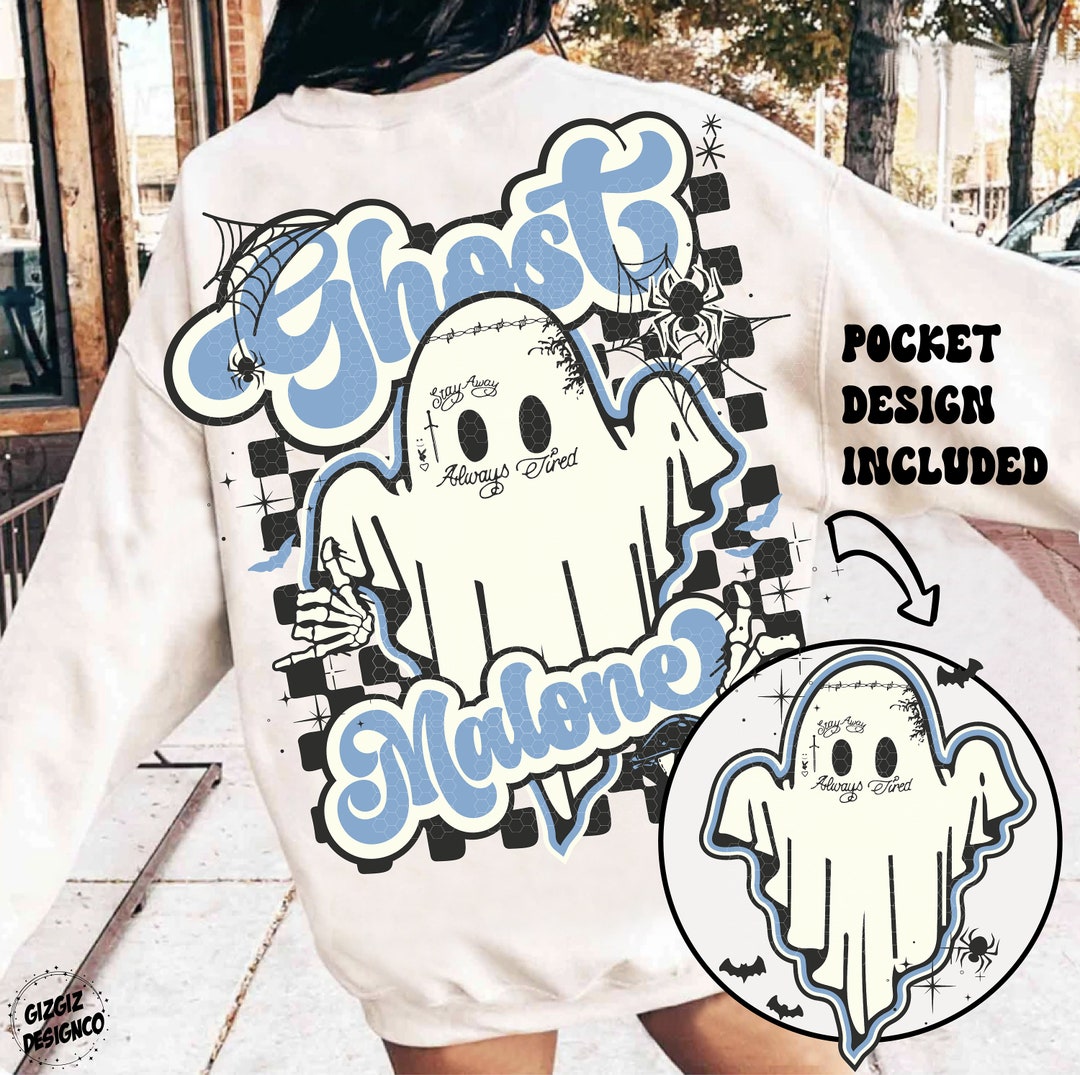 Ghost Malone PNG, Retro Funny Halloween Sublimation Design, Groovy ...