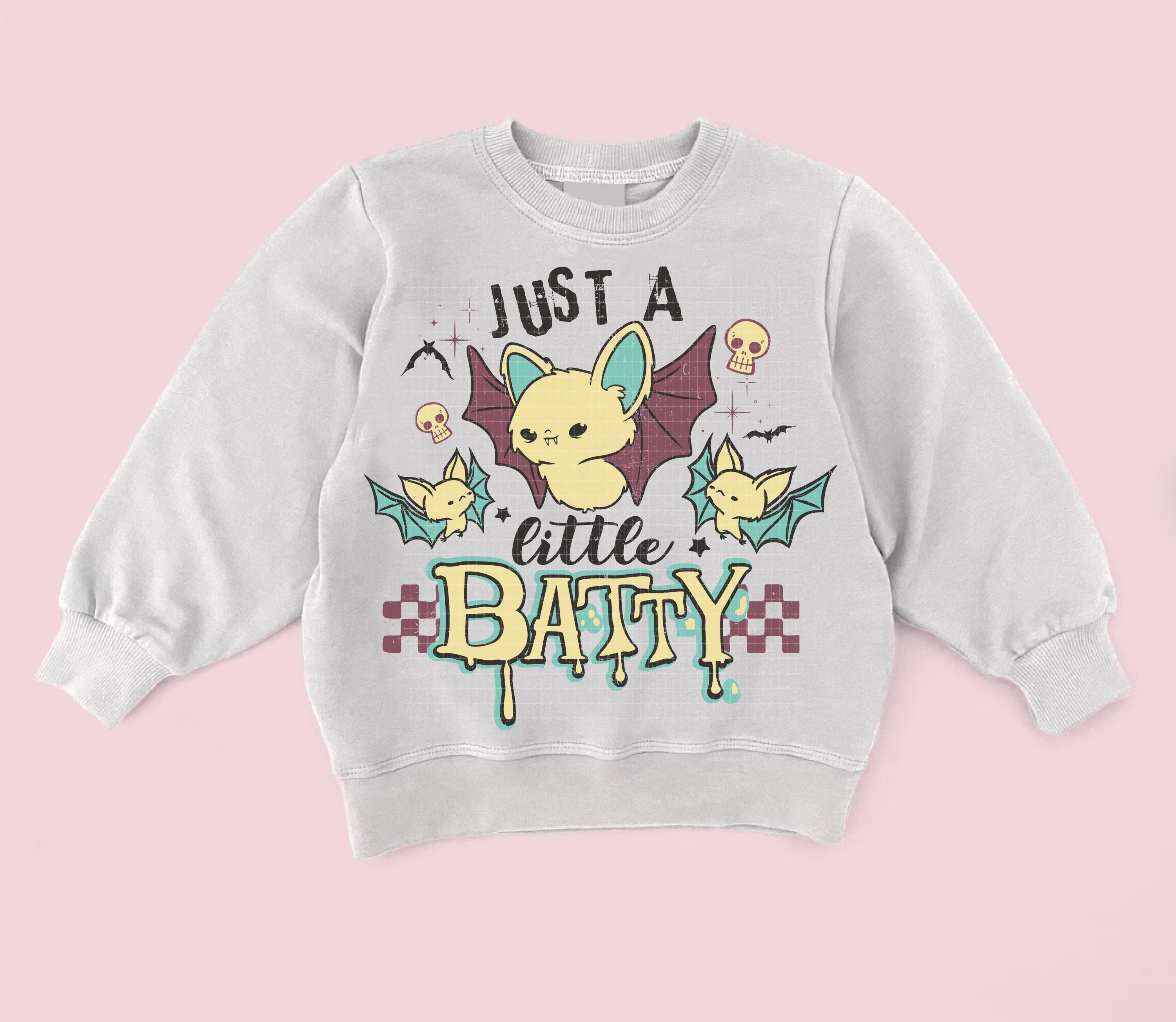 Just a Little Batty Png, Cute Kawaii Halloween Bat Clipart, Pastel ...