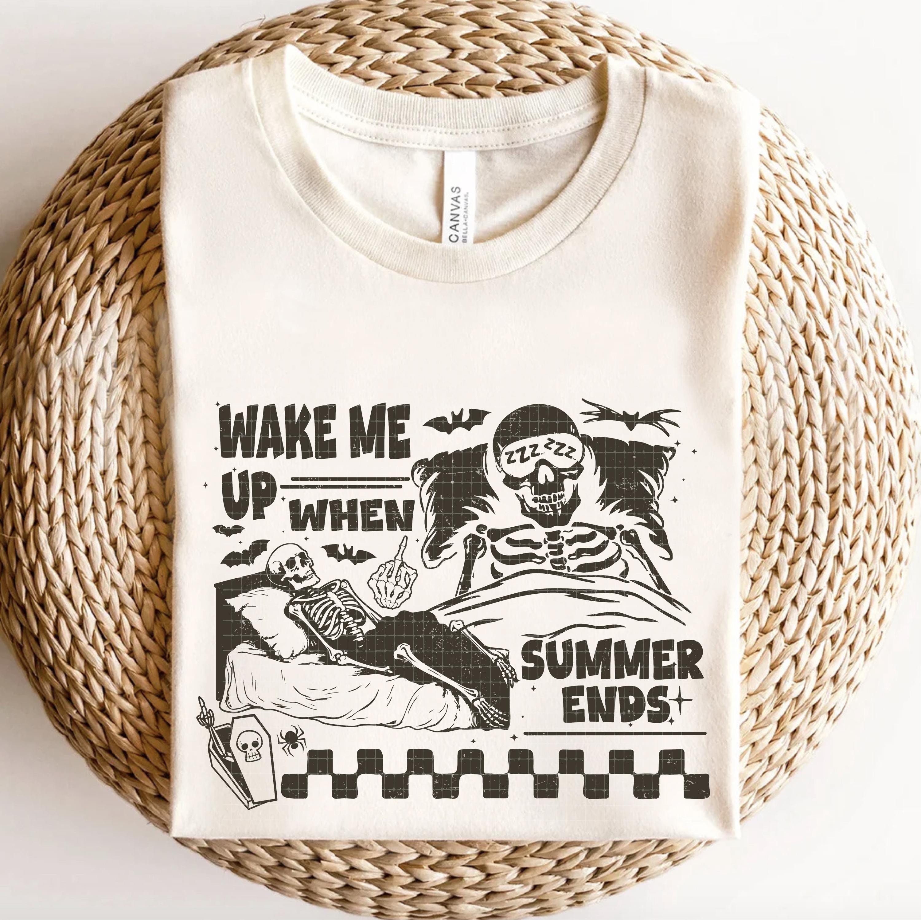 Wake Me up When Summer Ends Png, Funny Skeleton Halloween Png, Summer ...