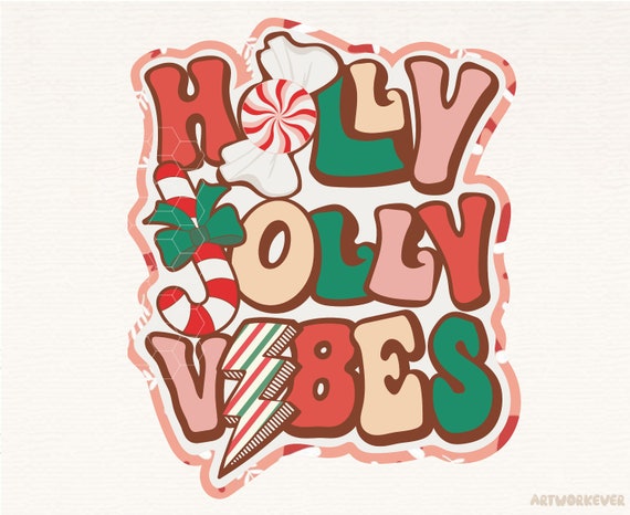 Christmas Png Holly Jolly Vibes Png Retro Christmas - Etsy