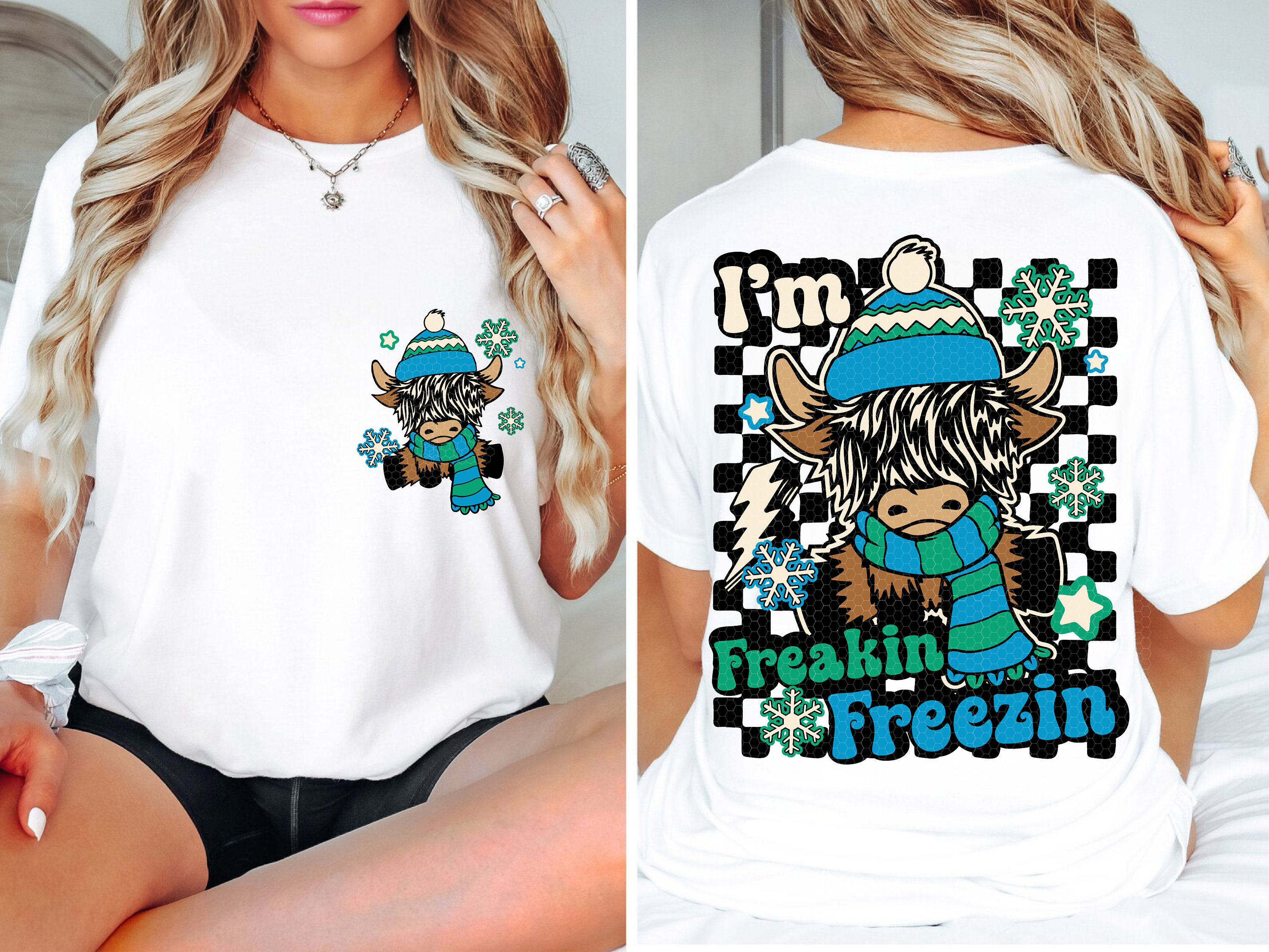 I'm Freakin Freezin Png, Cute Cow Png, Trendy Winter Png, Sublimation ...
