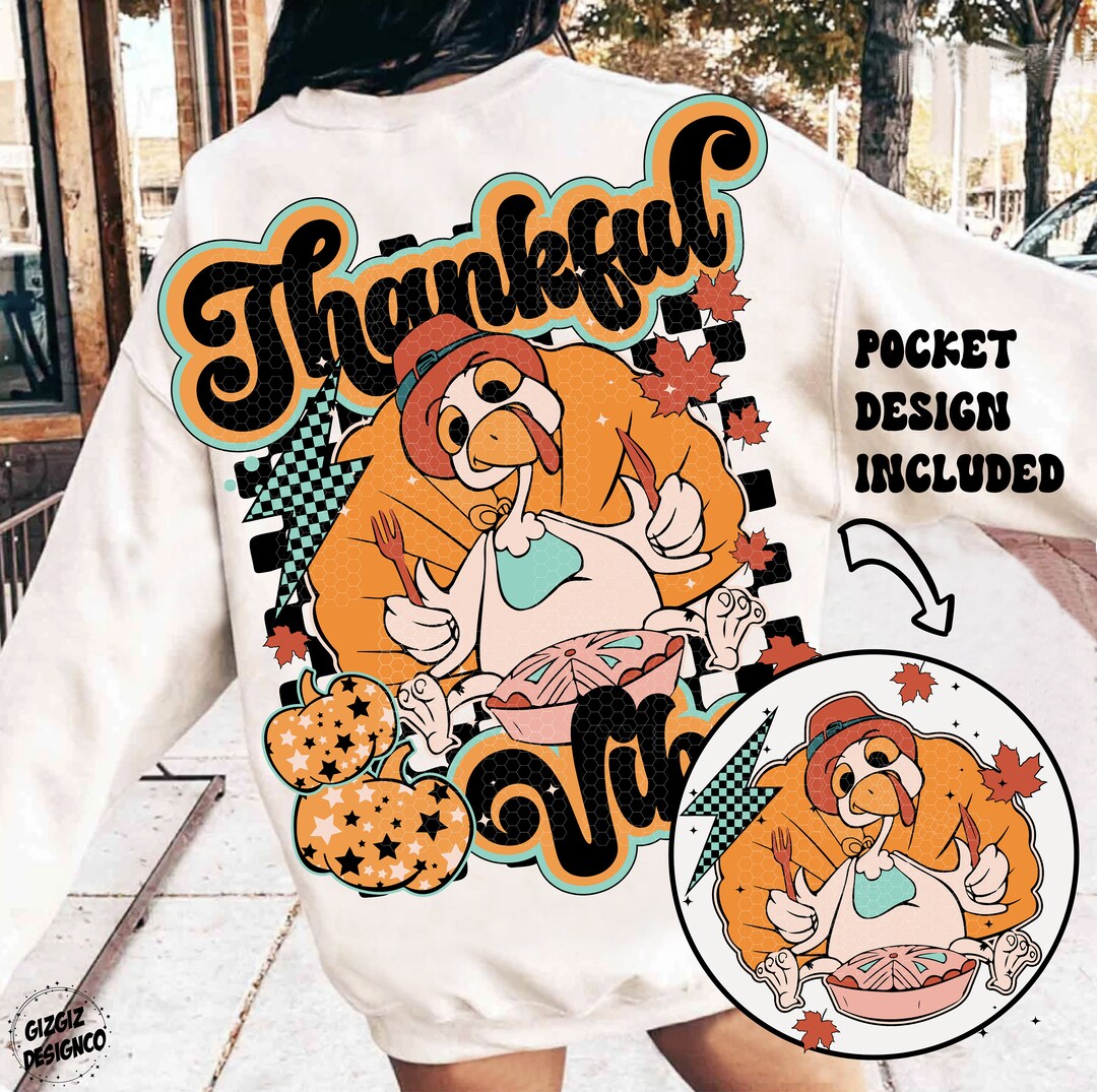 Thankful Vibes Png-retro Turkey PNG, Groovy Thanksgiving Sublimation ...