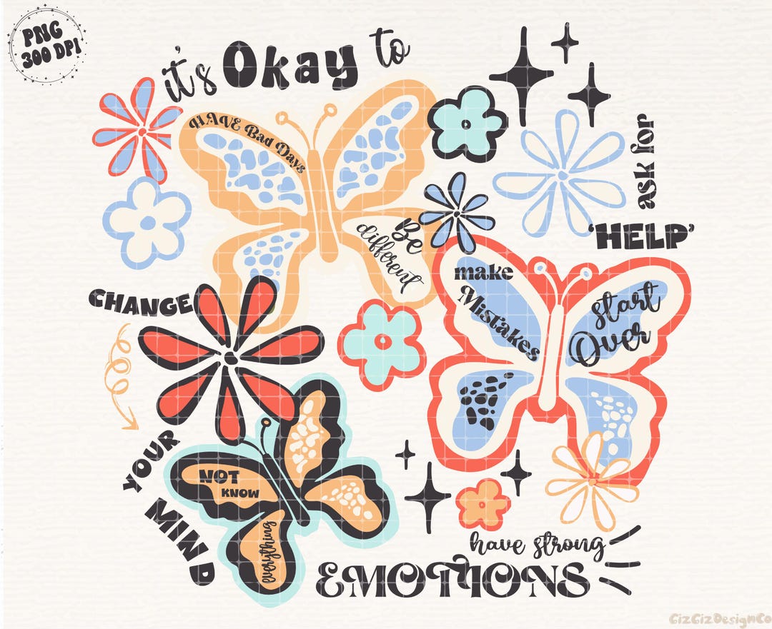 It's Okay to Boho Floral Png, Flowers Png, Mental Health Png ...