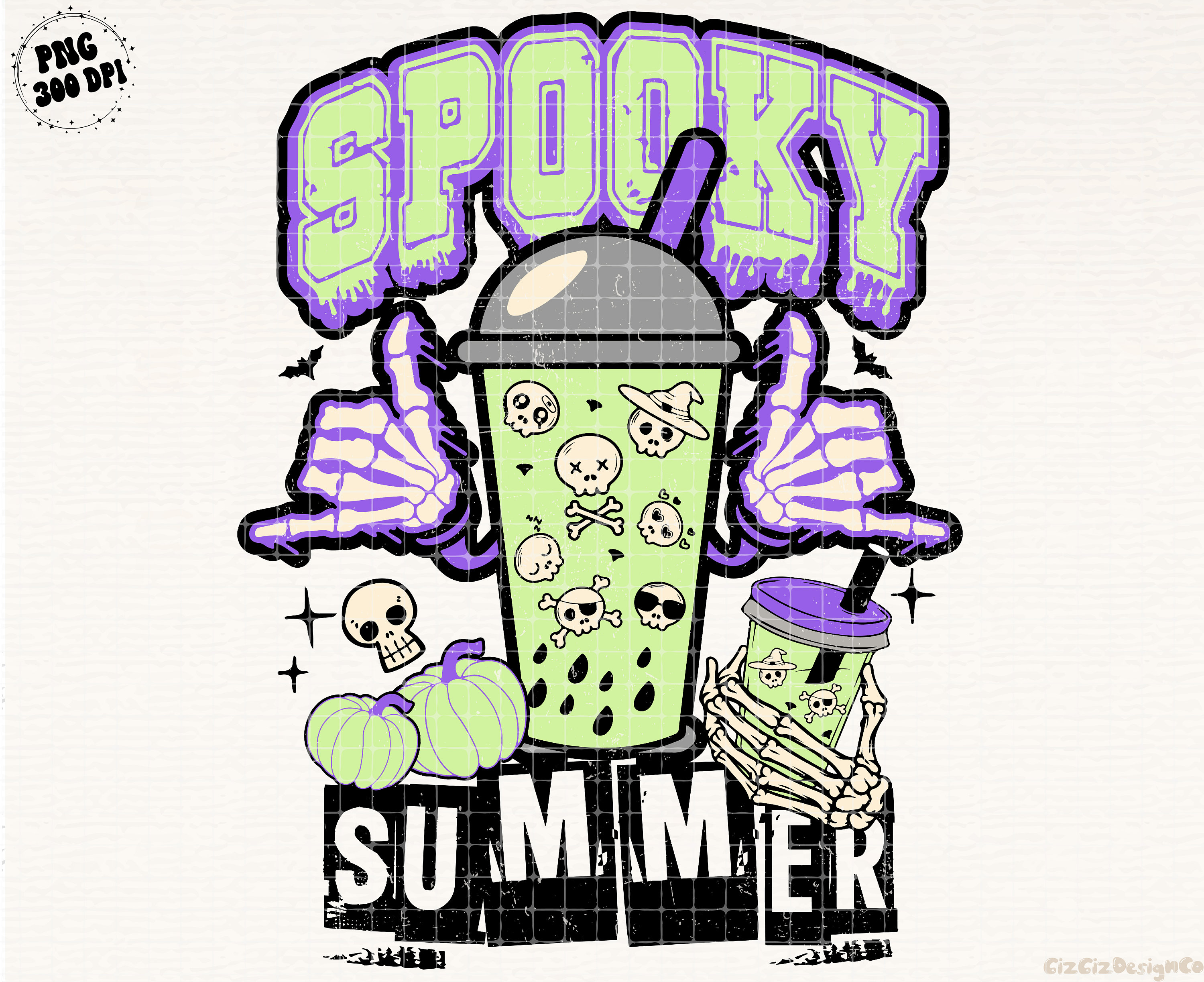 Spooky Summer PNG, Summer Vibes Png, Skeleton, Spooky Season, Goth ...