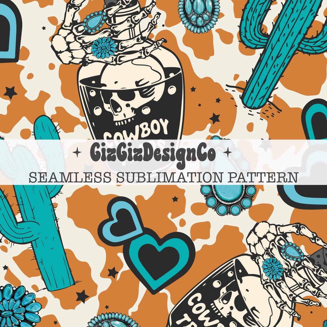 Western Turquoise Jewelry Seamless Pattern-western Valentine Seamless ...