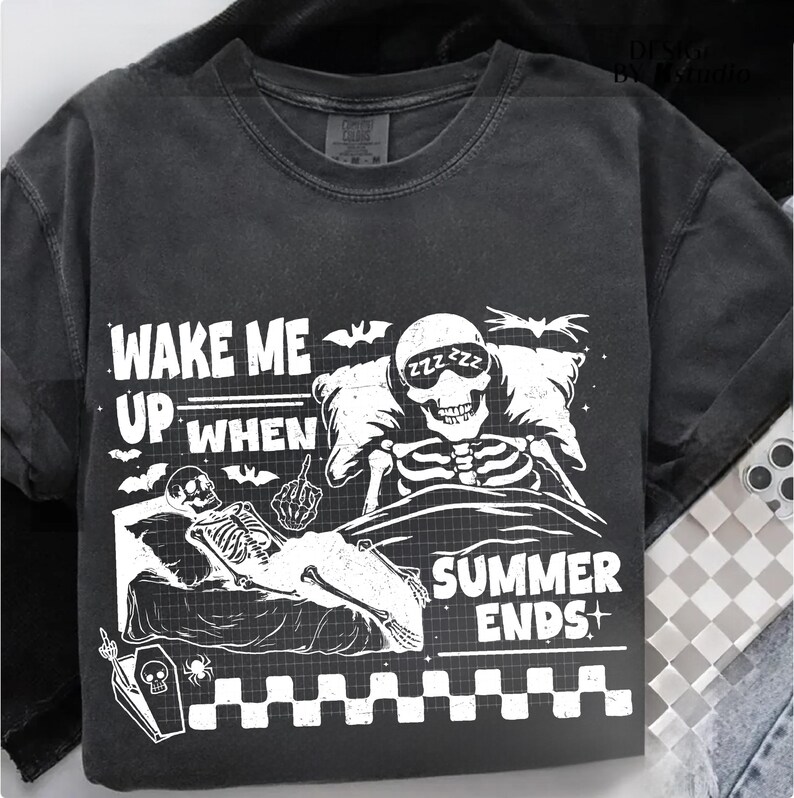 Wake Me up When Summer Ends Png, Funny Skeleton Halloween Png, Summer ...
